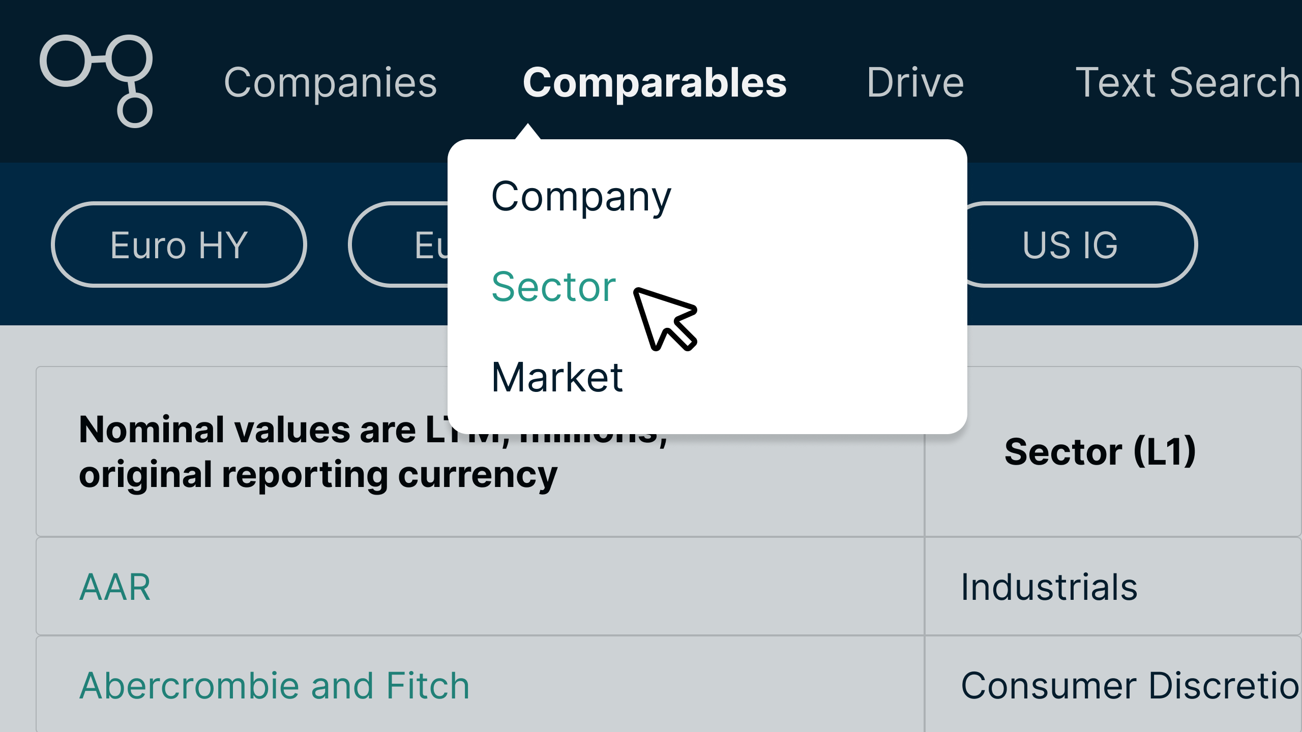 Cross market Analytics Sector Comparables cross-market-analytics-sector-comparables